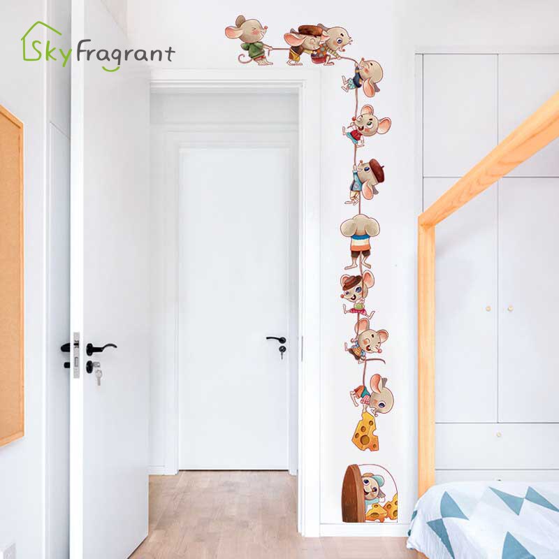 Cartoon Mouse Family Kids Room Decor Self-adhesive... – Grandado