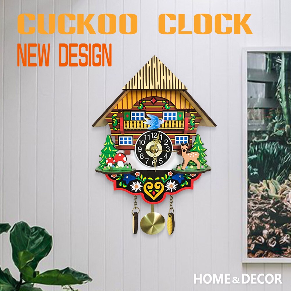 3D Cartoon Cuckoo Wall Hanging Swing Quartz Clock ... – Grandado