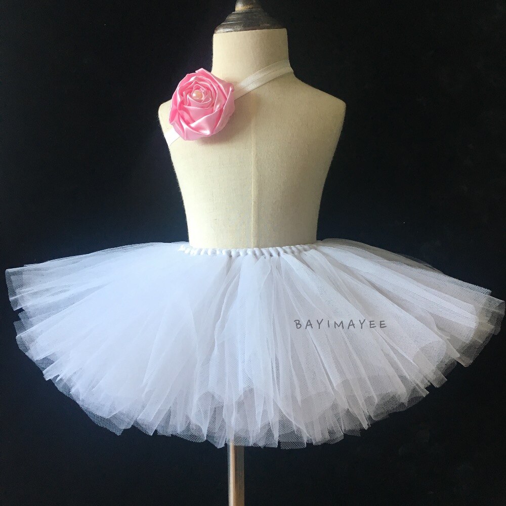 Cute Girls White Tutu Skirts Baby Handmade Tulle B... – Grandado