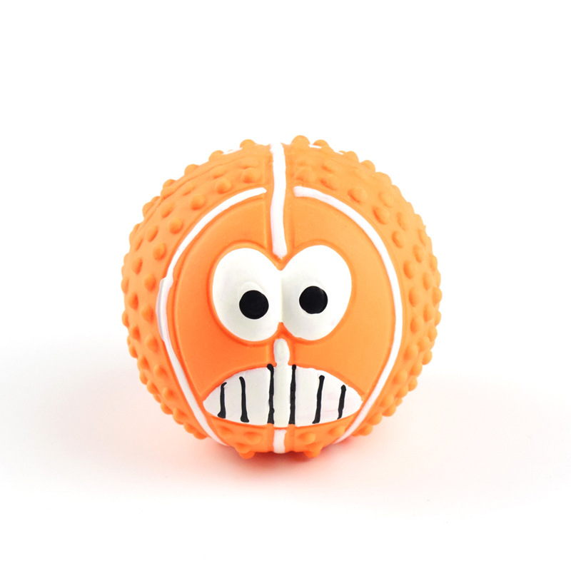 Latex Material Yellow Vocal Smiley Ball Dog Toy He... – Grandado