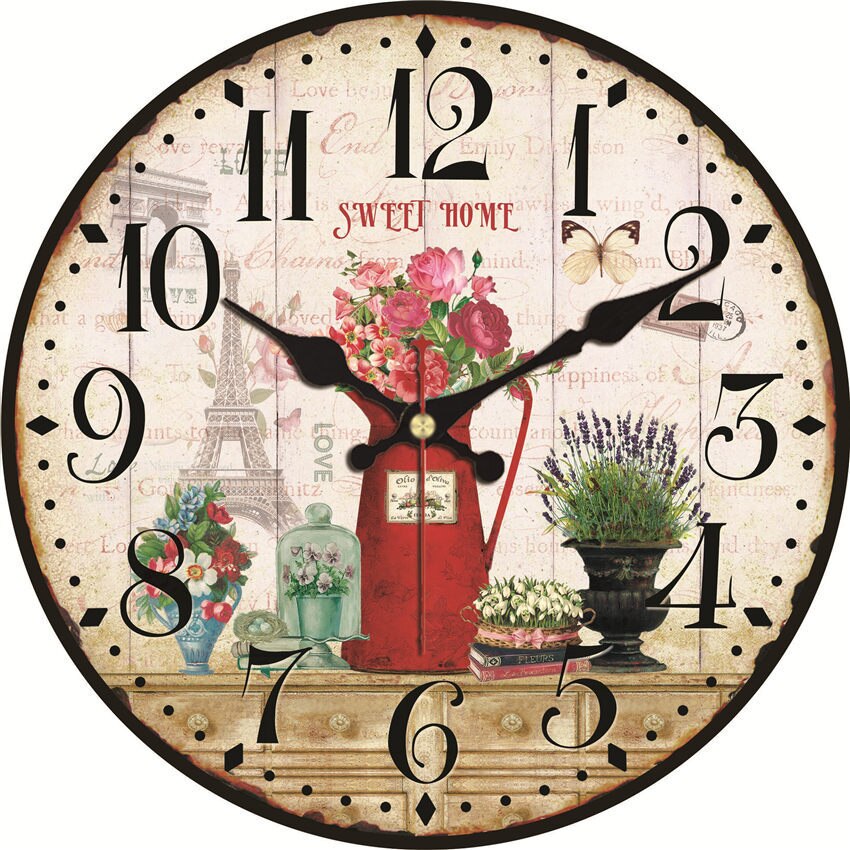 Non Ticking Battery Operated Wall Clock room Kitch... – Grandado