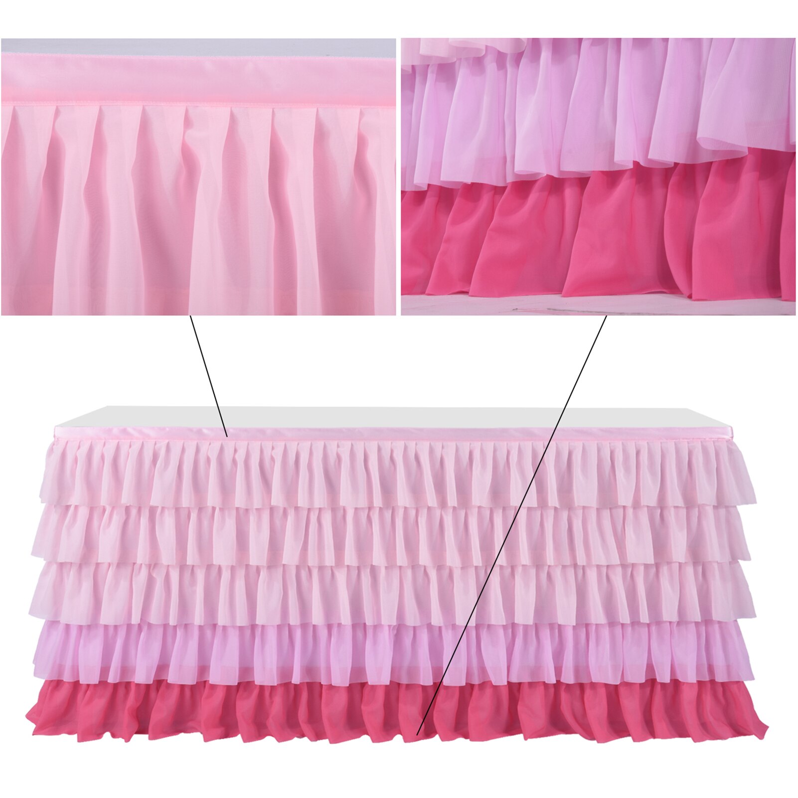 5 Layer Tulle Table Skirt Tutu Table Skirts Tablew... – Grandado