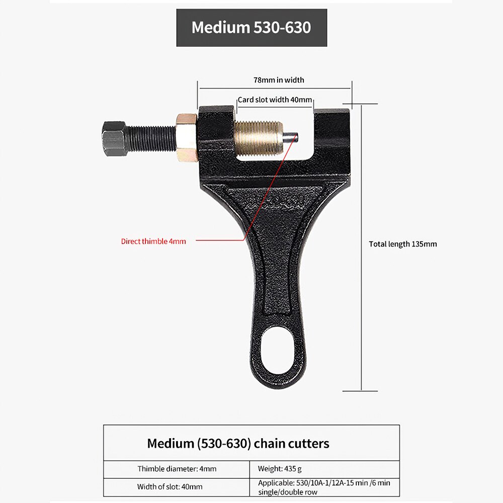 Chain Cutters Bicycle Chain Breaker Kit - Fits 520/525/530 Pitch Chains ...
