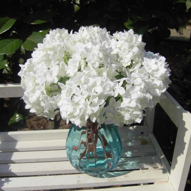 1pcs White Hydrangea Artificial Silk Flower Weddin... – Vicedeal