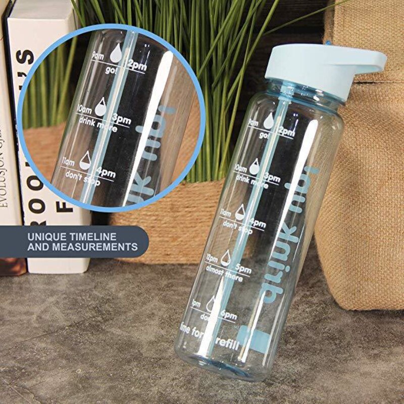 720ML Motivational Water Bottle Sports Time Markin... – Vicedeal
