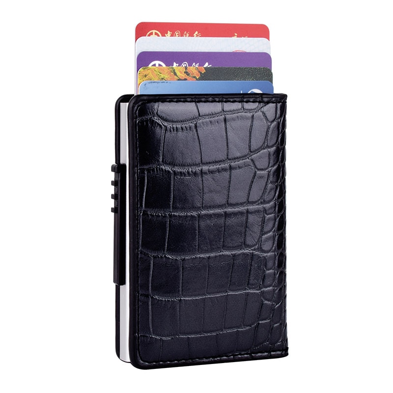 Men RFID Blocking Aluminium+Leather Manual Slider ... – Grandado