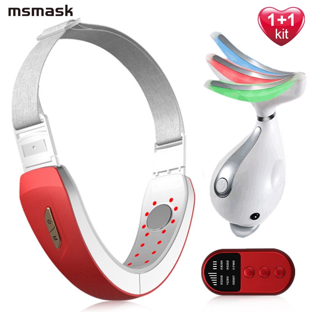 3 Kleuren Led Facial Neck Massager Led Photon Ther... – Vicedeal