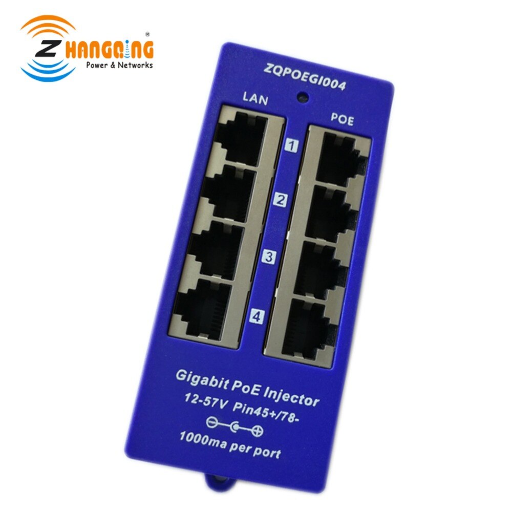 Gigabit PoE Injector 4 Port 1000Mbps PoE Patch Pan... – Grandado