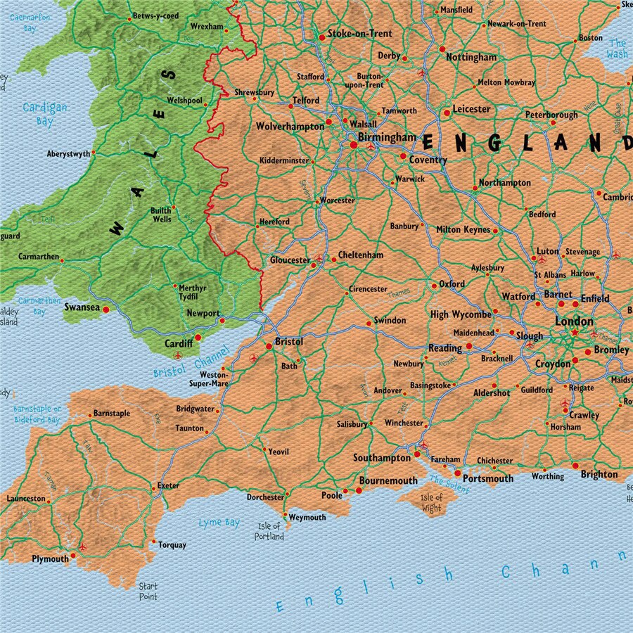 Political Map Of Great Britain Colorful Canvas Pri... – Grandado