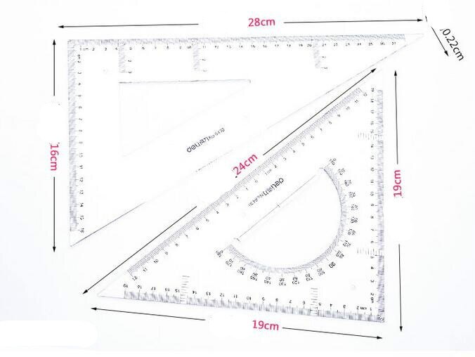DELI 6430 plastic ruler student drawing ruler tria... – Grandado