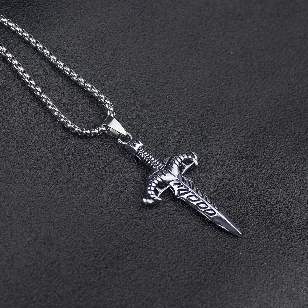 HNSP Vintage Knife Sword Pendant Necklace For Men ... – Grandado