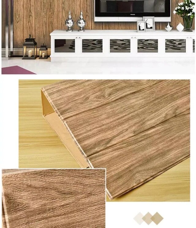NW84 Wood Molded 3D Self-Adhesive Wall Panel 44303... – Grandado