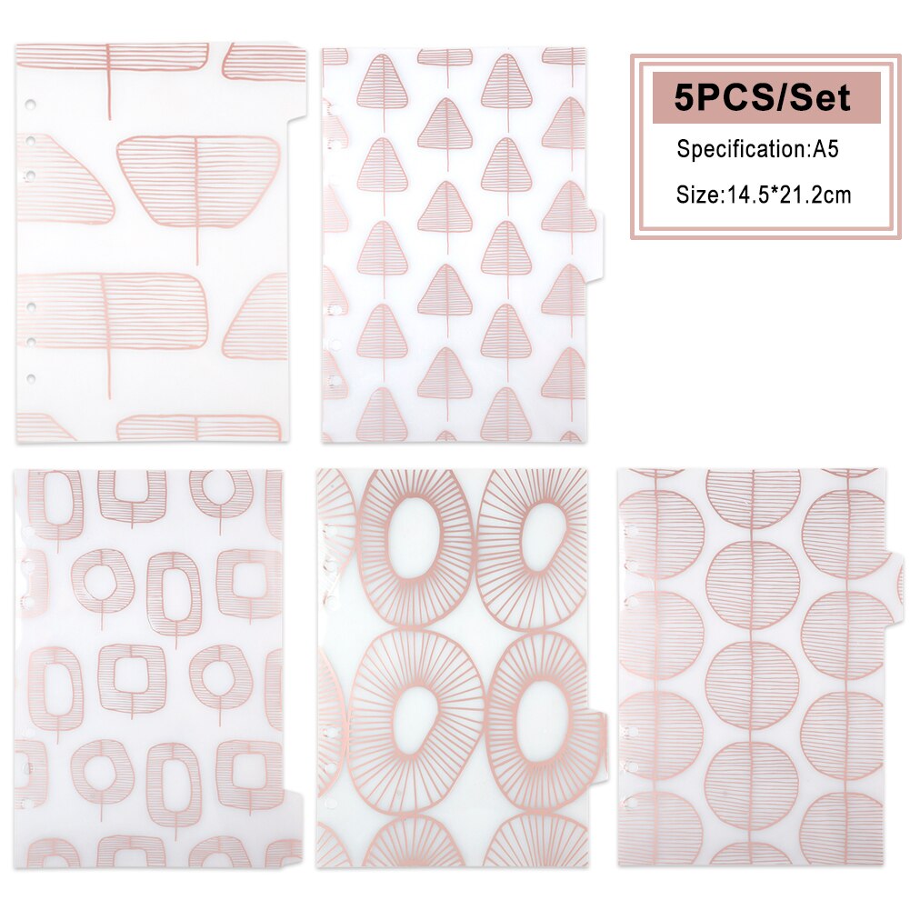 5Pcs Notebook Index Page Covers A5/A6 Colored Spir... – Grandado