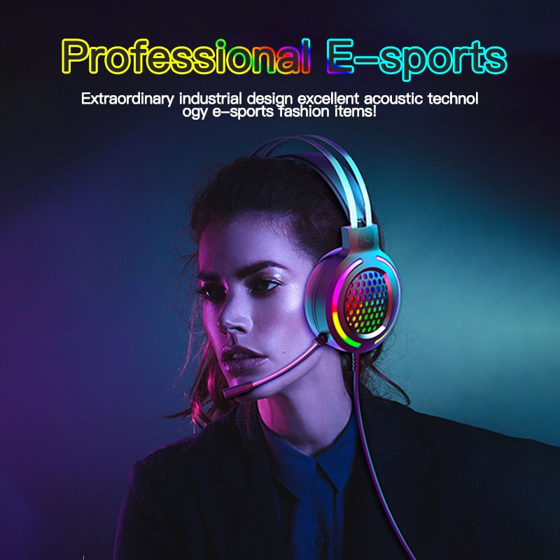 2 Types RGB Cool Light Gaming Headphones HD Surrou... – Grandado