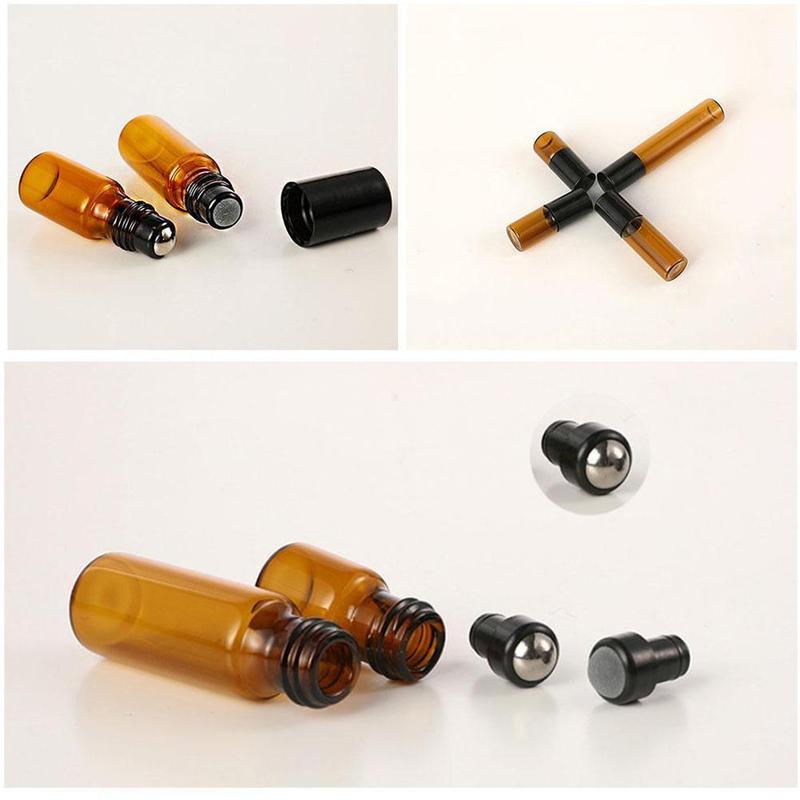 2ml 3ml 5ml 10ml Amber Glass Roll on Bottle with G... – Grandado