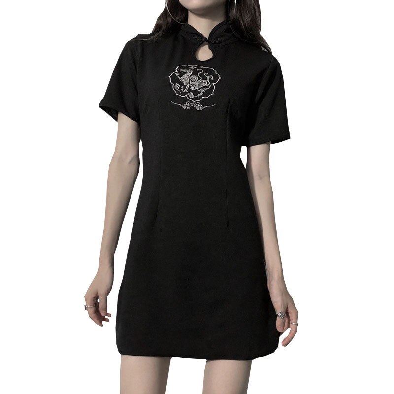 Women Gothic Punk Cheongsam Chinese Style Embroide... – Vicedeal