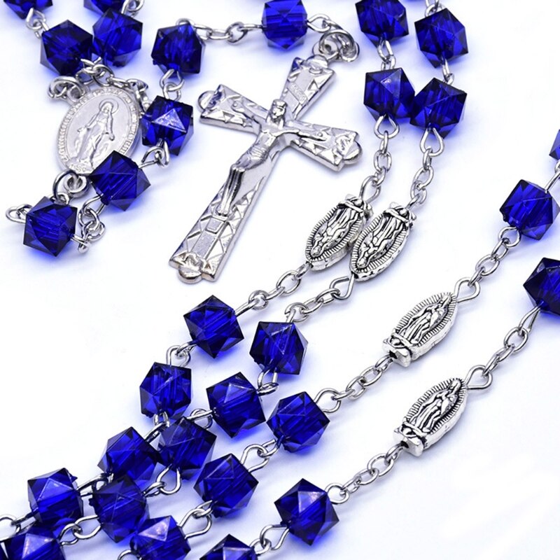 Trendy Necklace Spiritual Catholic Rosary Square B... – Grandado