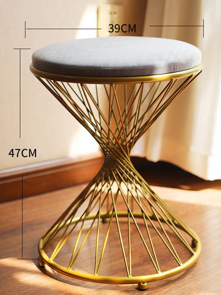 Makeup Golden Stool With Fabric Light Luxury Home ... – Vicedeal