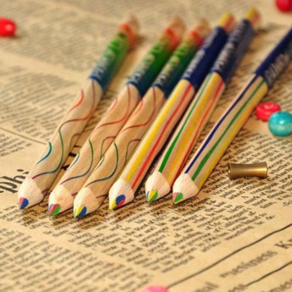 10pcs Rainbow Color Pencil Four-Color Lead Wooden ... – Vicedeal