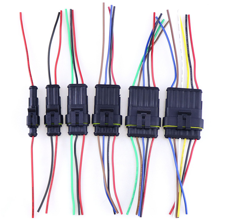 1 set autokabelkontakt 1p 2p 3p 4p 5p 6p autokonta... – Vicedeal