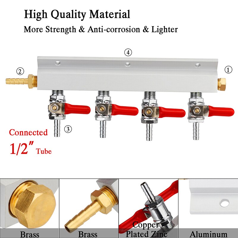 Beer Brewing 2 / 3 / 4 way Gas Manifold CO2 Distri... – Grandado