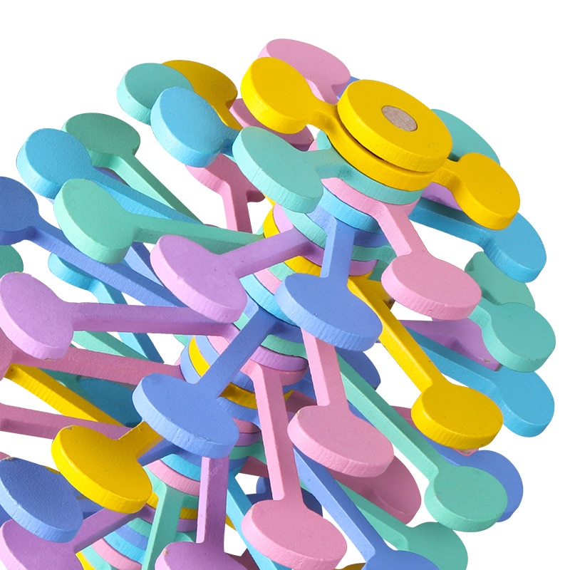 Wooden colorful rotating rod decompression toy lol... – Grandado