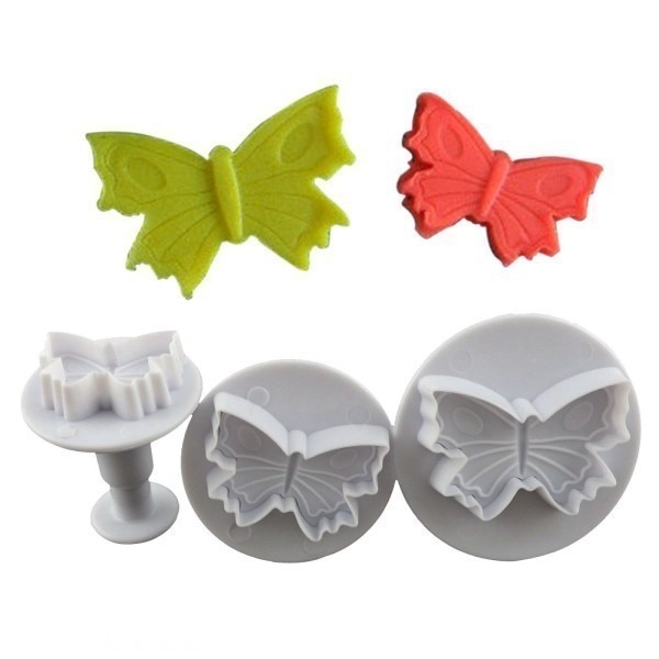 3pcs/set Veined Butterfly Cutter Plunger Fondant P... – Grandado