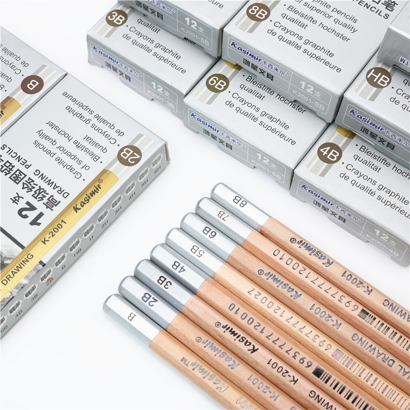 12 PcsHB B 2B 3B 4B 5B 6B 7B 8B Pencil Sketching D... – Vicedeal
