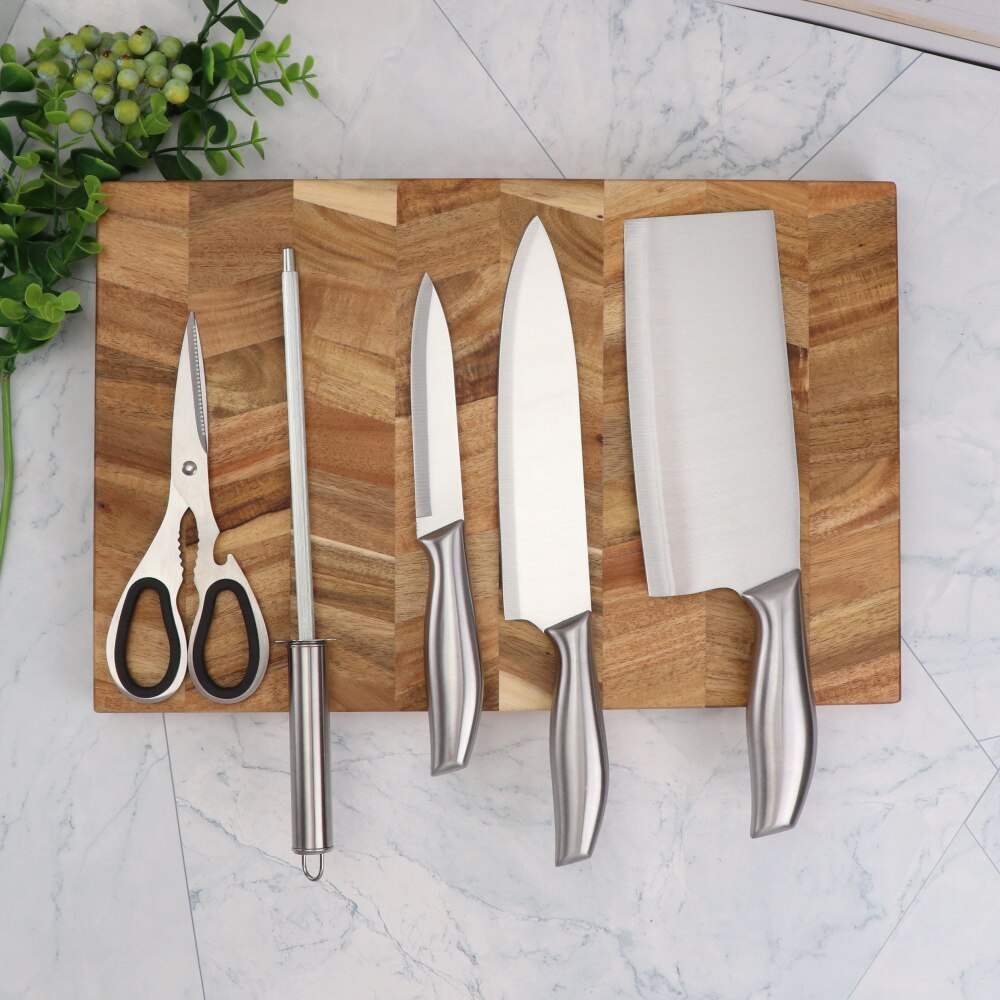 5pcs Stainless Steel Kitchen Knife Set With Stand ... – Grandado