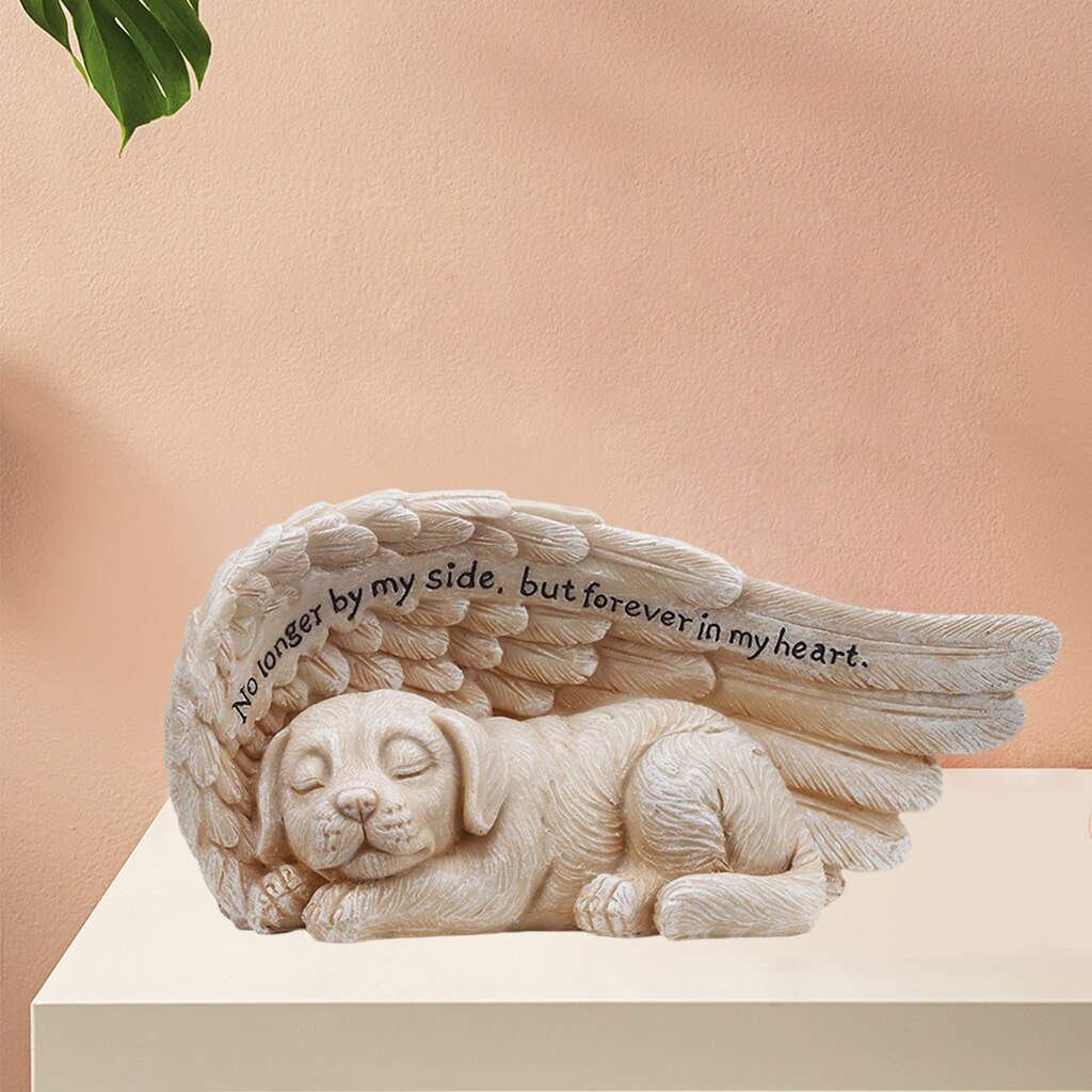 Angel Pet Statue, Cute Asleep Dog in Angel's W... – Grandado