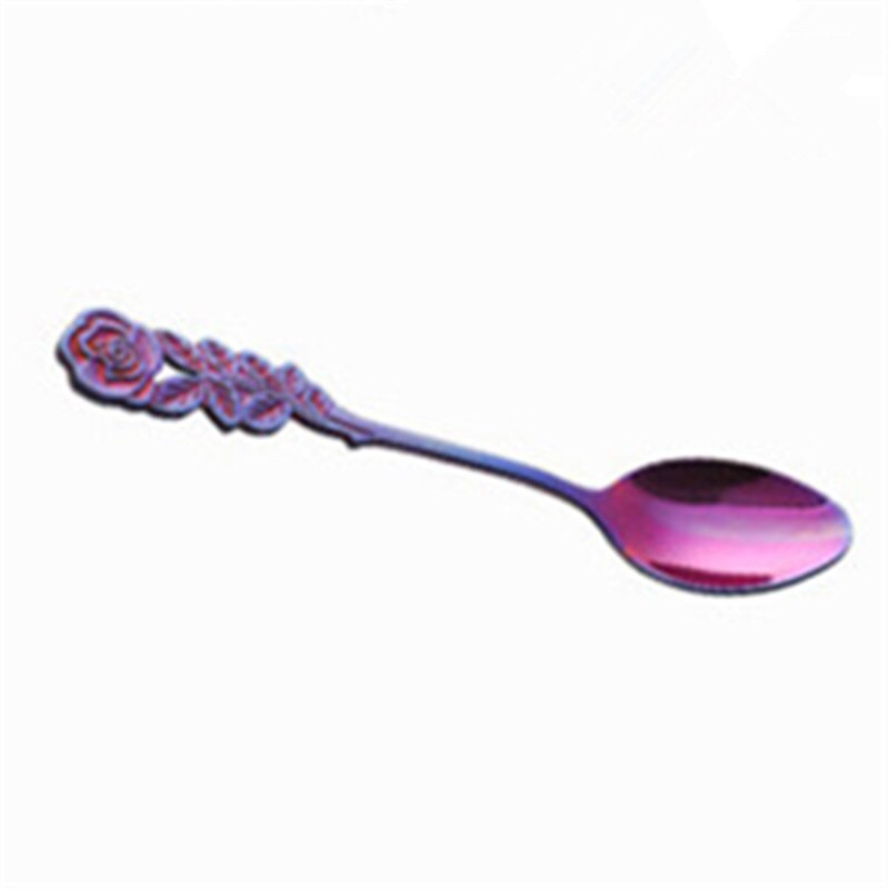 stainless steel gilded western tableware spoon ros... – Grandado
