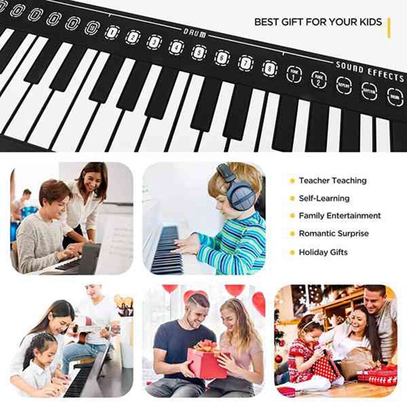 USB Hand Roll Up Piano Portable Electronic Organ K... – Grandado