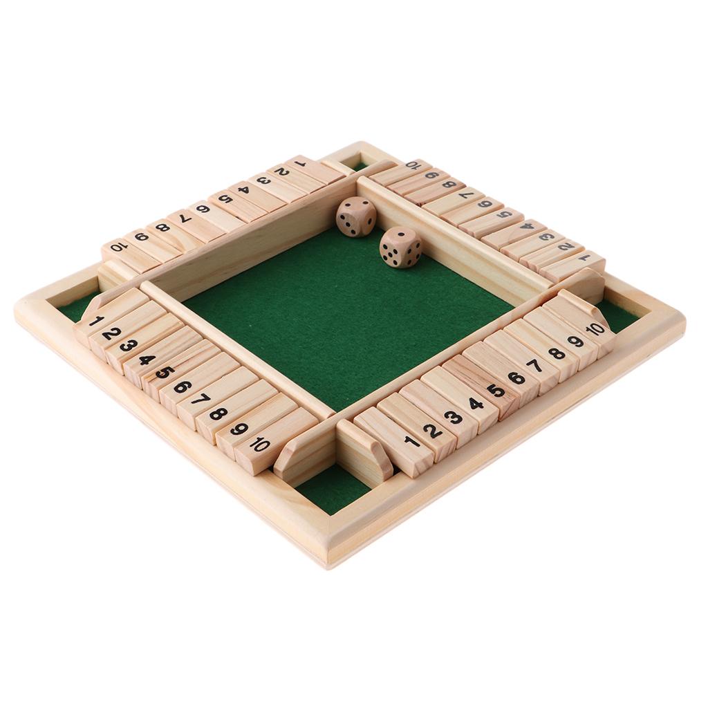 Deluxe Four Sided 10 Numbers Shut The Box Board Ga... – Grandado