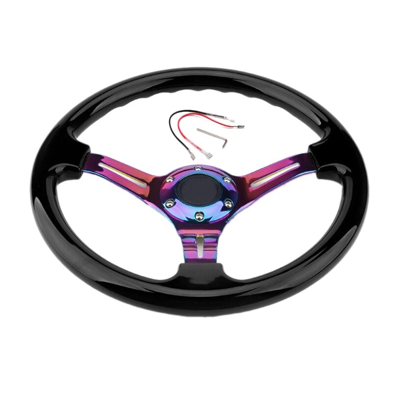 Chrome 350mm 14Inch ABS Racing Steering Wheel 45mm... – Grandado