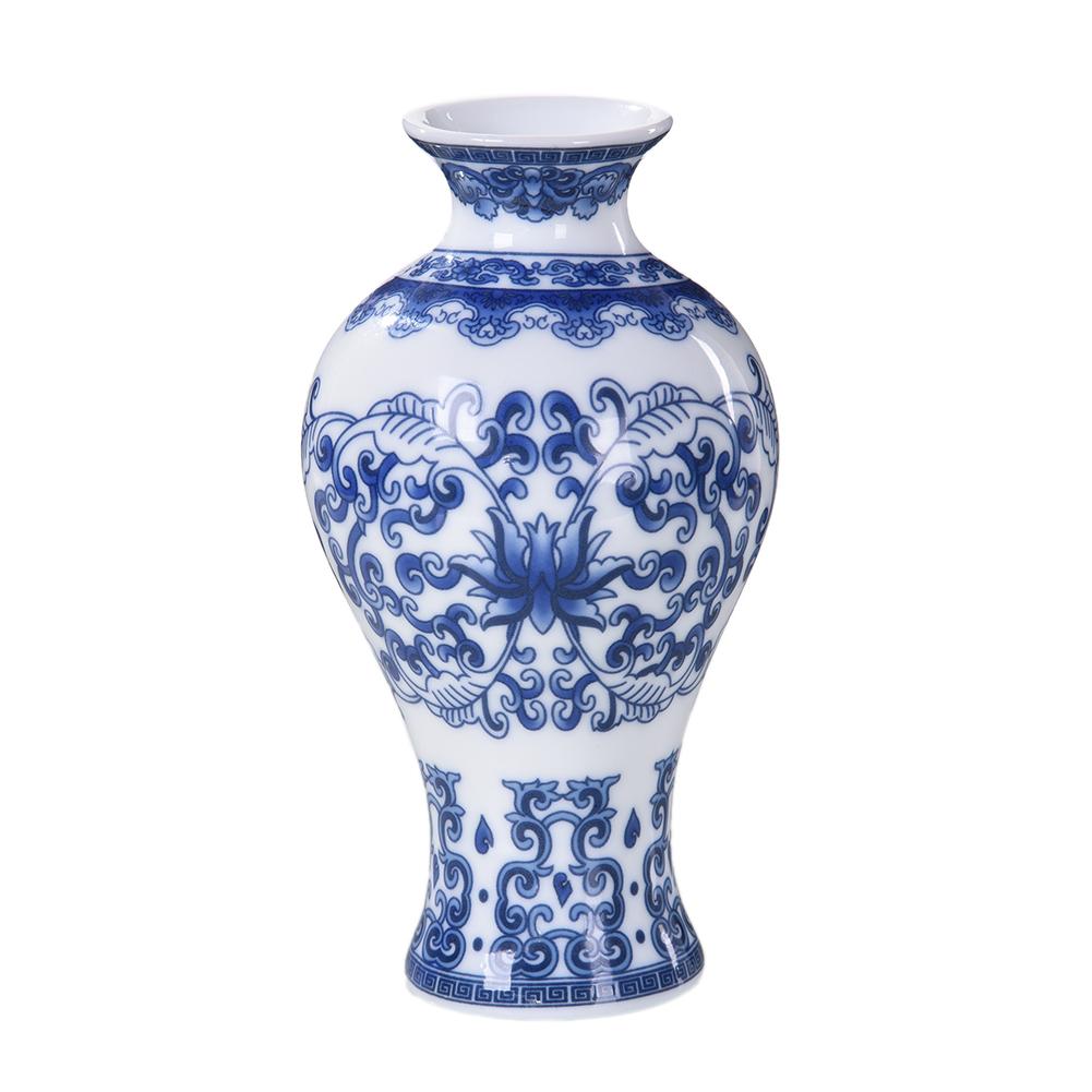 Jarrón decorativo Vintage chino de porcelana azul ... – Grandado