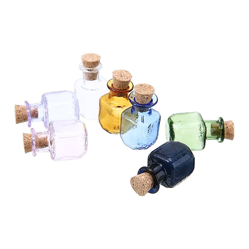 7 Colors/set Rectangle Cute Mini Glass Bottles wit... – Vicedeal