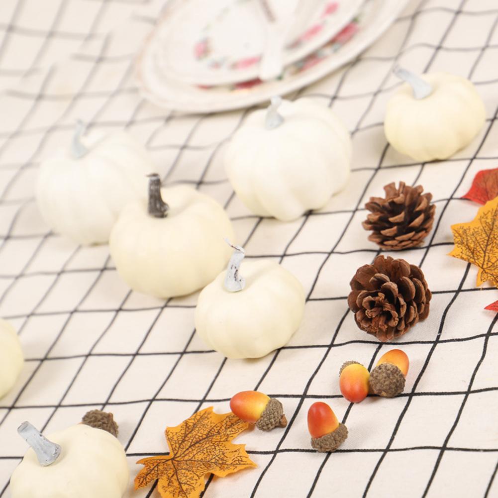 Mini Pompoen Decoraties Set Wit Pompoenen Esdoorn ... – Grandado