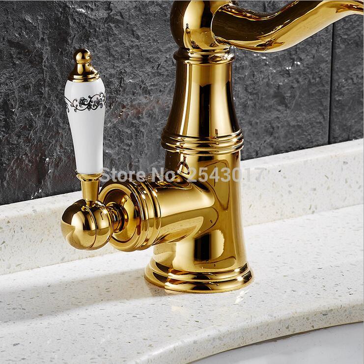 Badkamer Swivel Gold Facuet Badrandcombinaties Bla... – Grandado