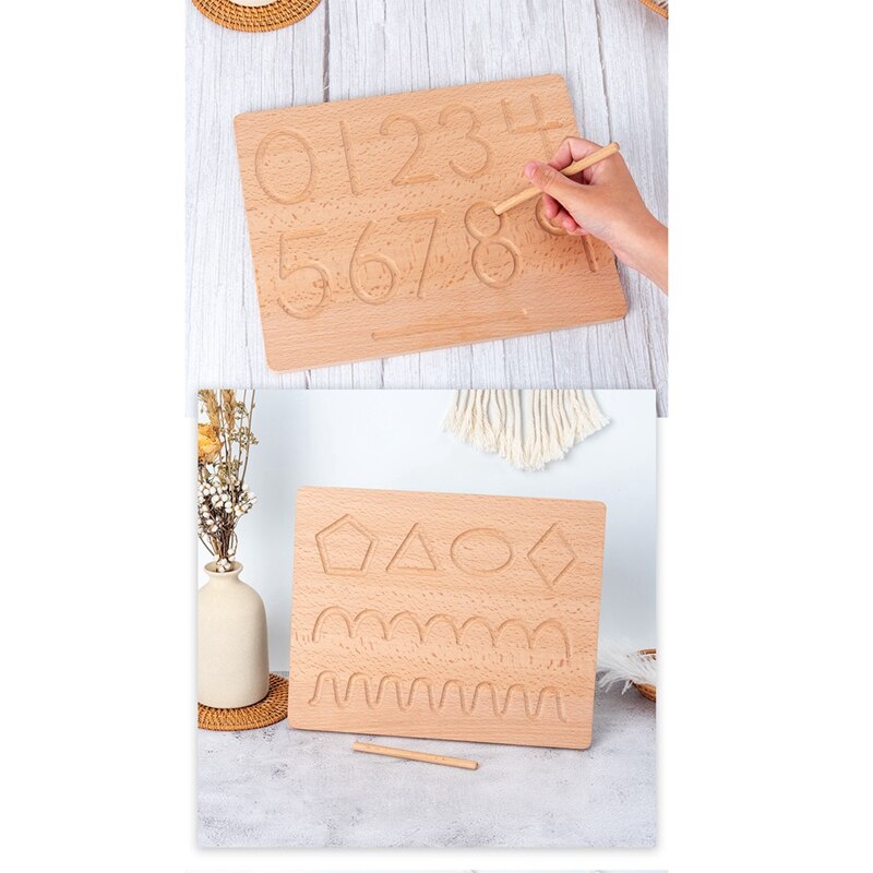 2x Letter Tracking Board Wood Alphabet Tracing Boa... – Grandado