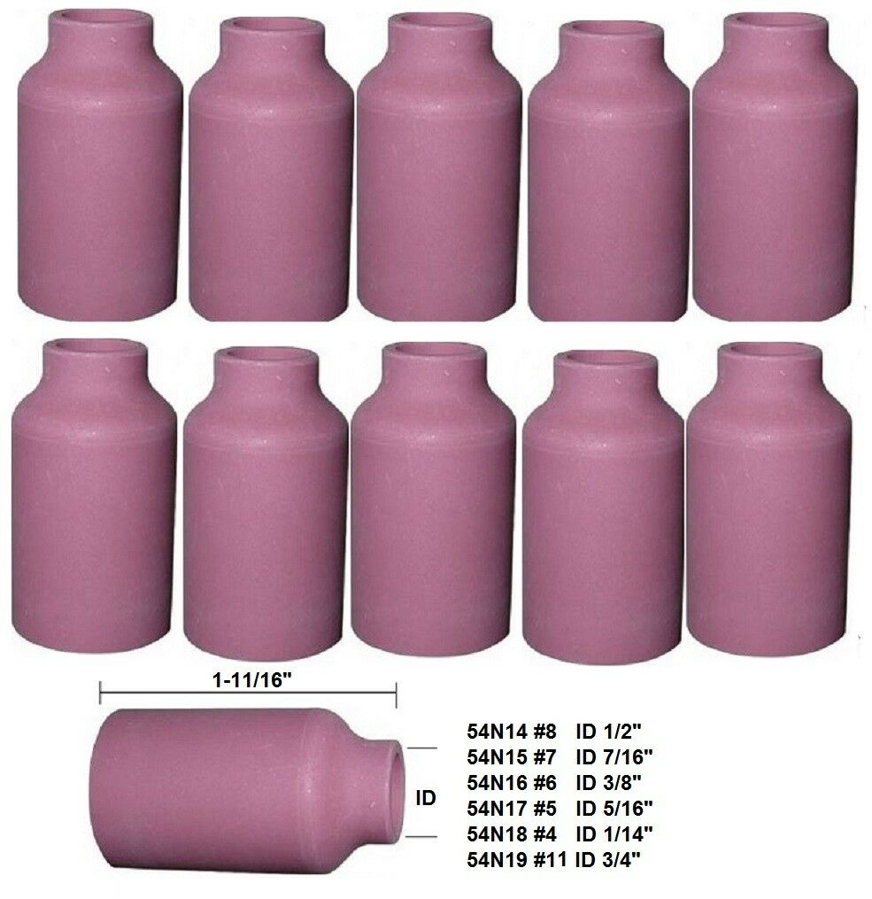 Tig Kit Gas Lens Alumina Nozzles Cups 54N14 15 16 ... – Grandado