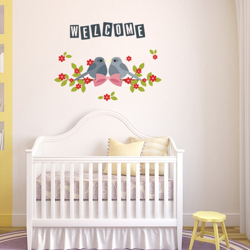 Cartoon Welcome bird wall sticker Living room sofa... – Grandado