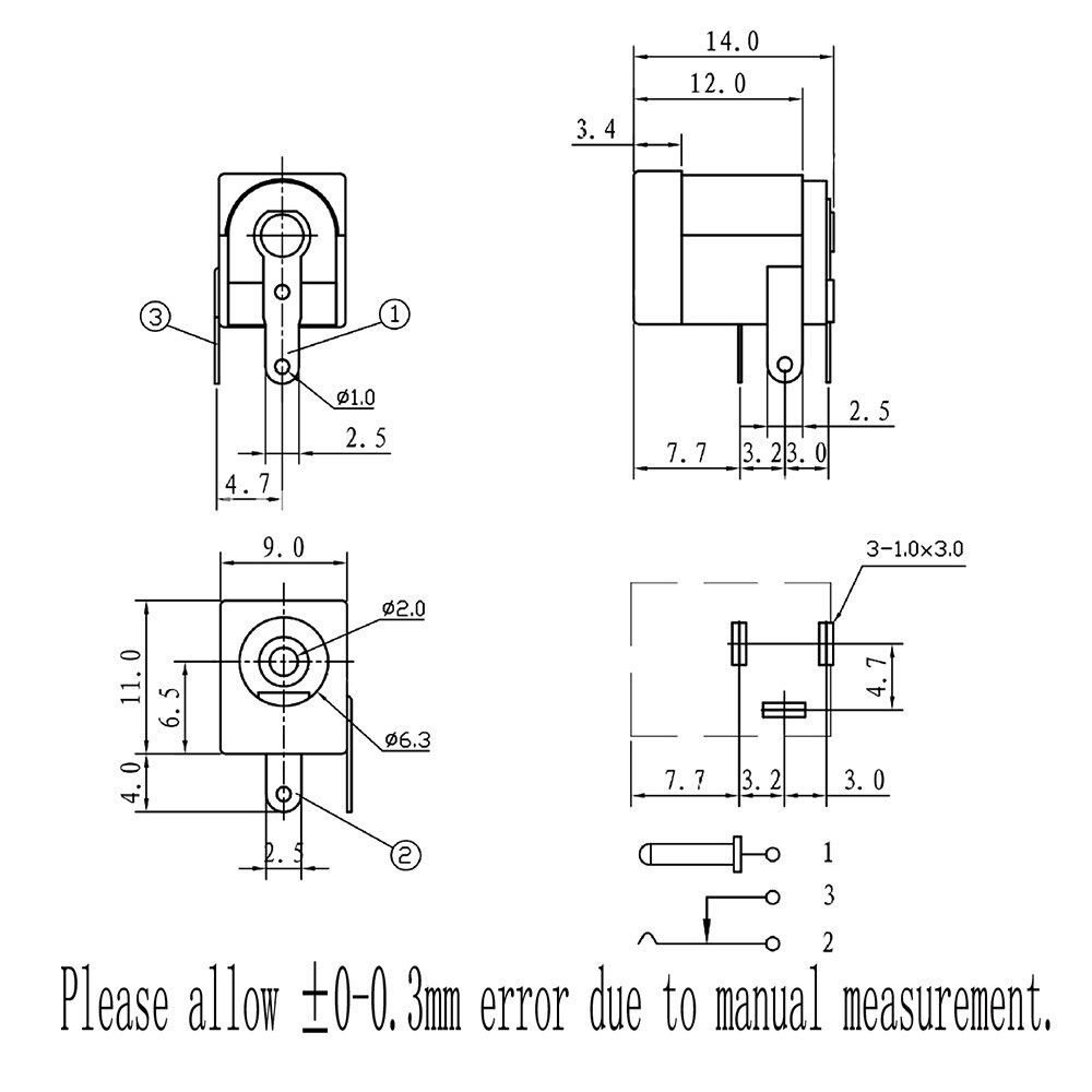 100Pcs DC005 5,5x2,1mm DC Power Versorgung Jack Bu... – Grandado