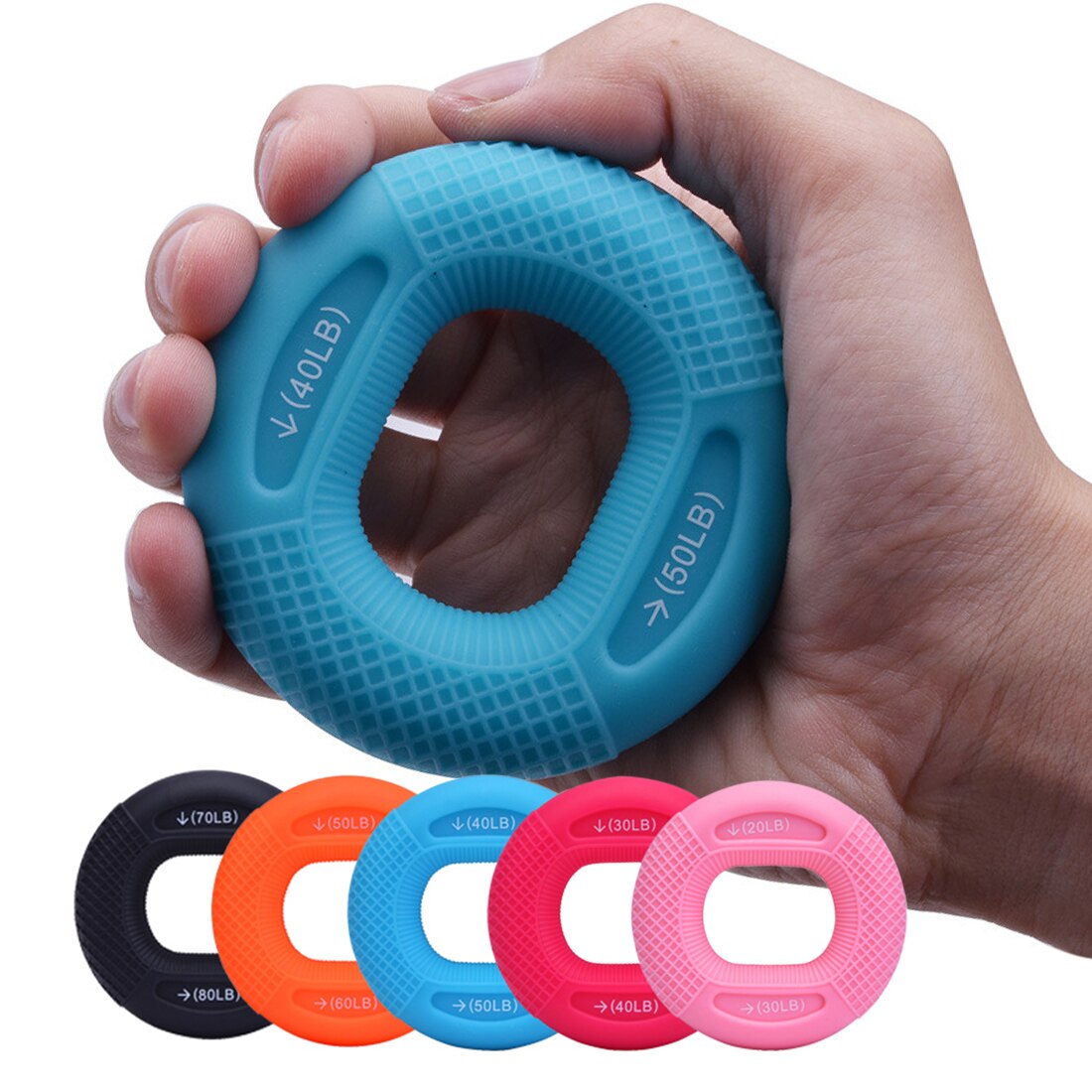 Silicone Adjustable Hand Grip 20-80LB Gripping Rin... – Vicedeal
