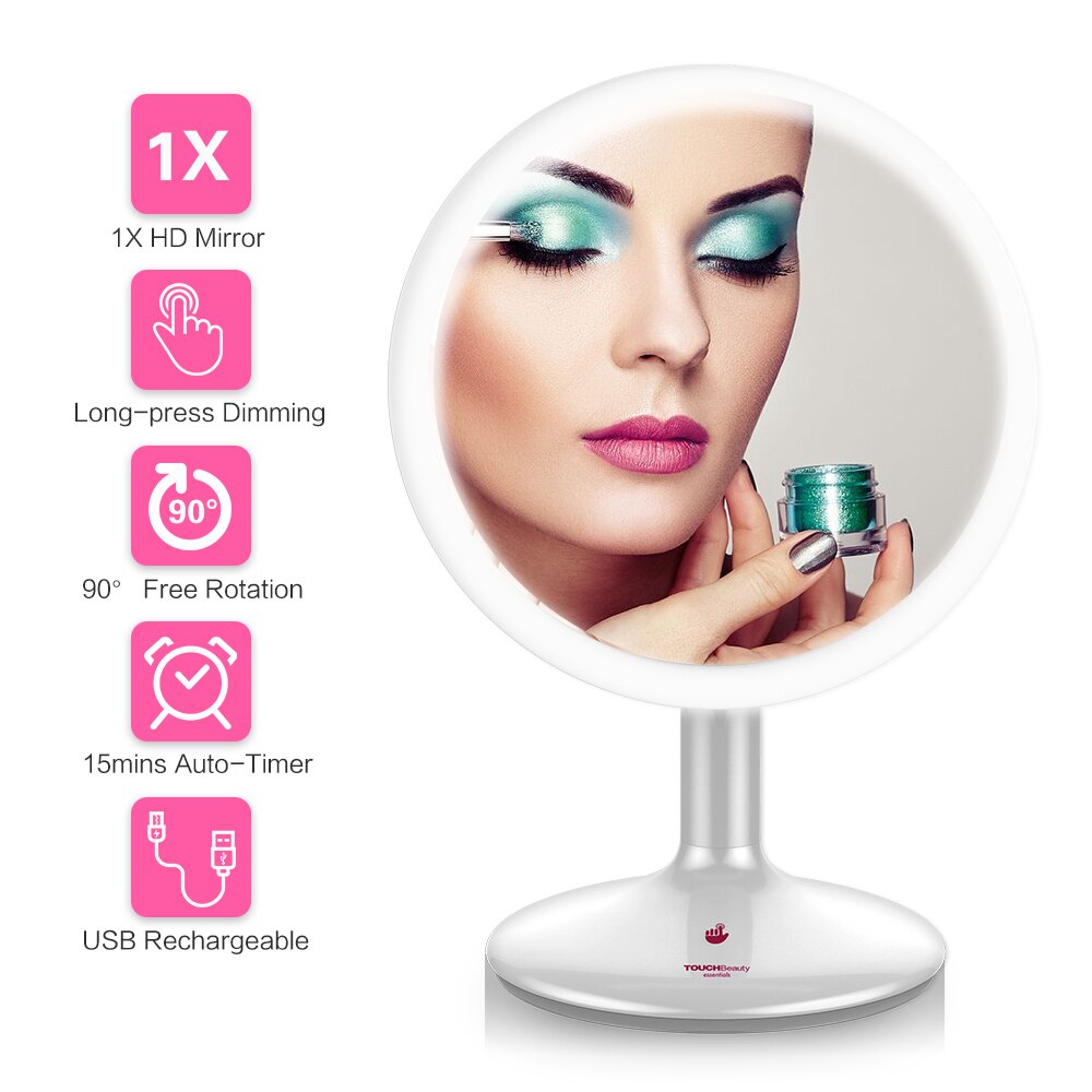 TOUCHBeauty Makeup Mirror, 1x LED Magnifying Mirro... – Grandado