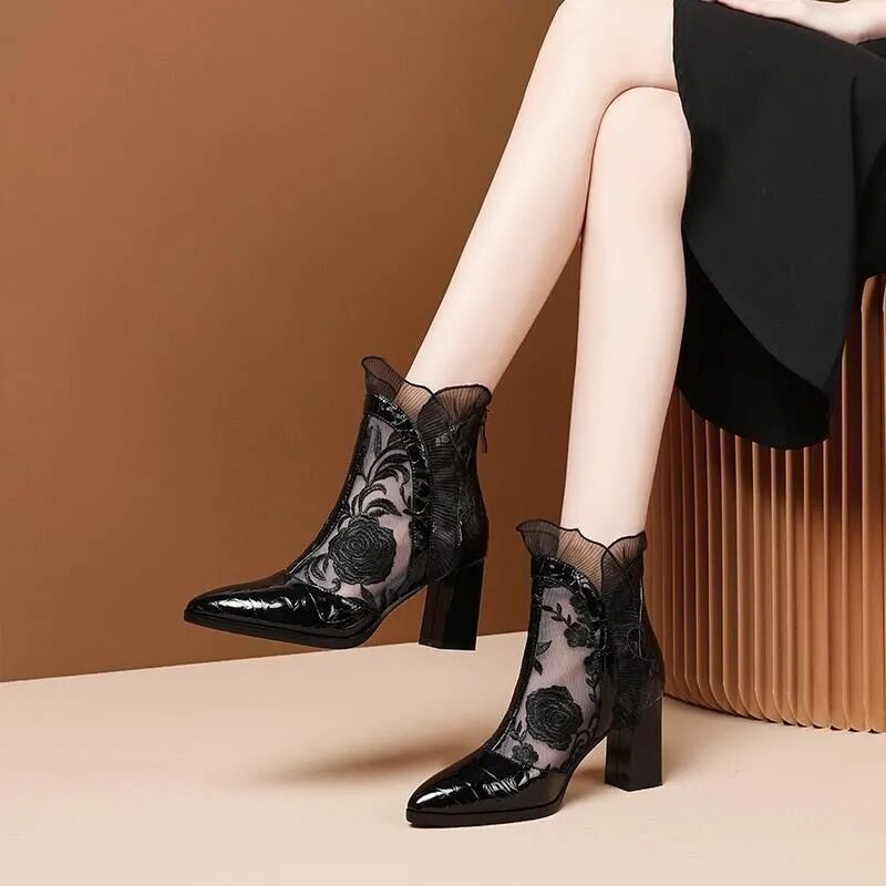 High Heels Mesh Sandal Ankle Boots Summer Women Ho... – Vicedeal