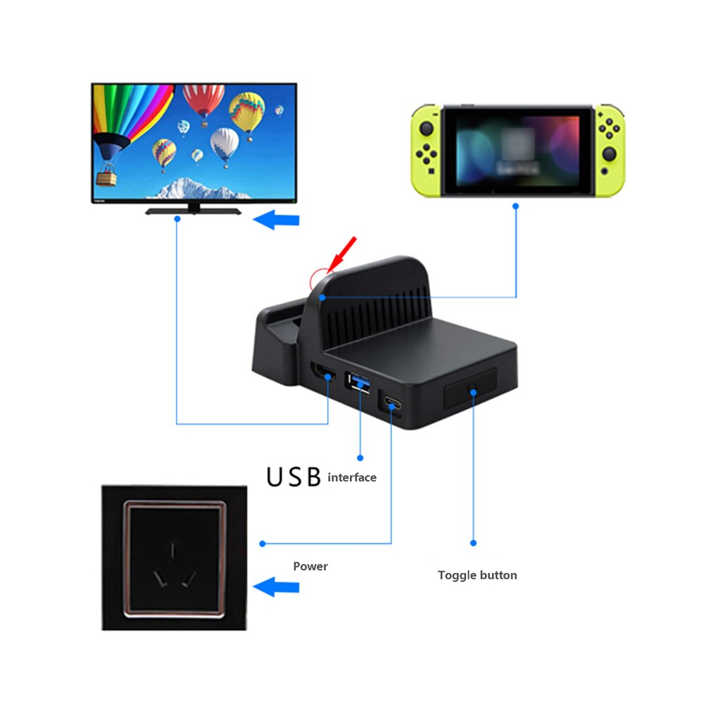 Voor de nintendo switch draagbare bluetooth type c... – Vicedeal