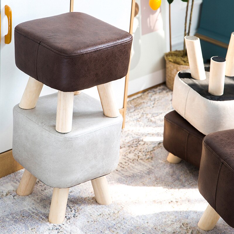 Living Room Stool Shoe Changing Stool Square Short... – Grandado