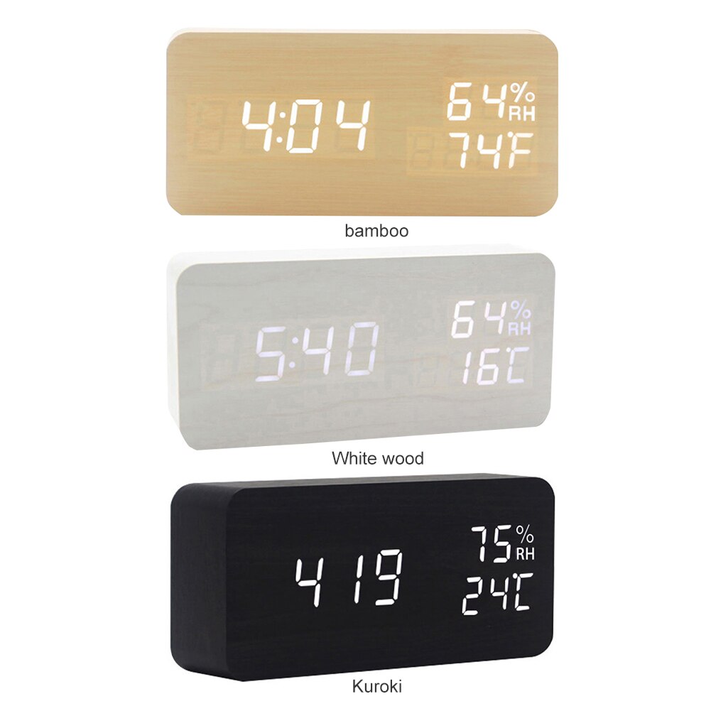 Wooden Block Digital LED Clock Multifunction Elect... – Vicedeal