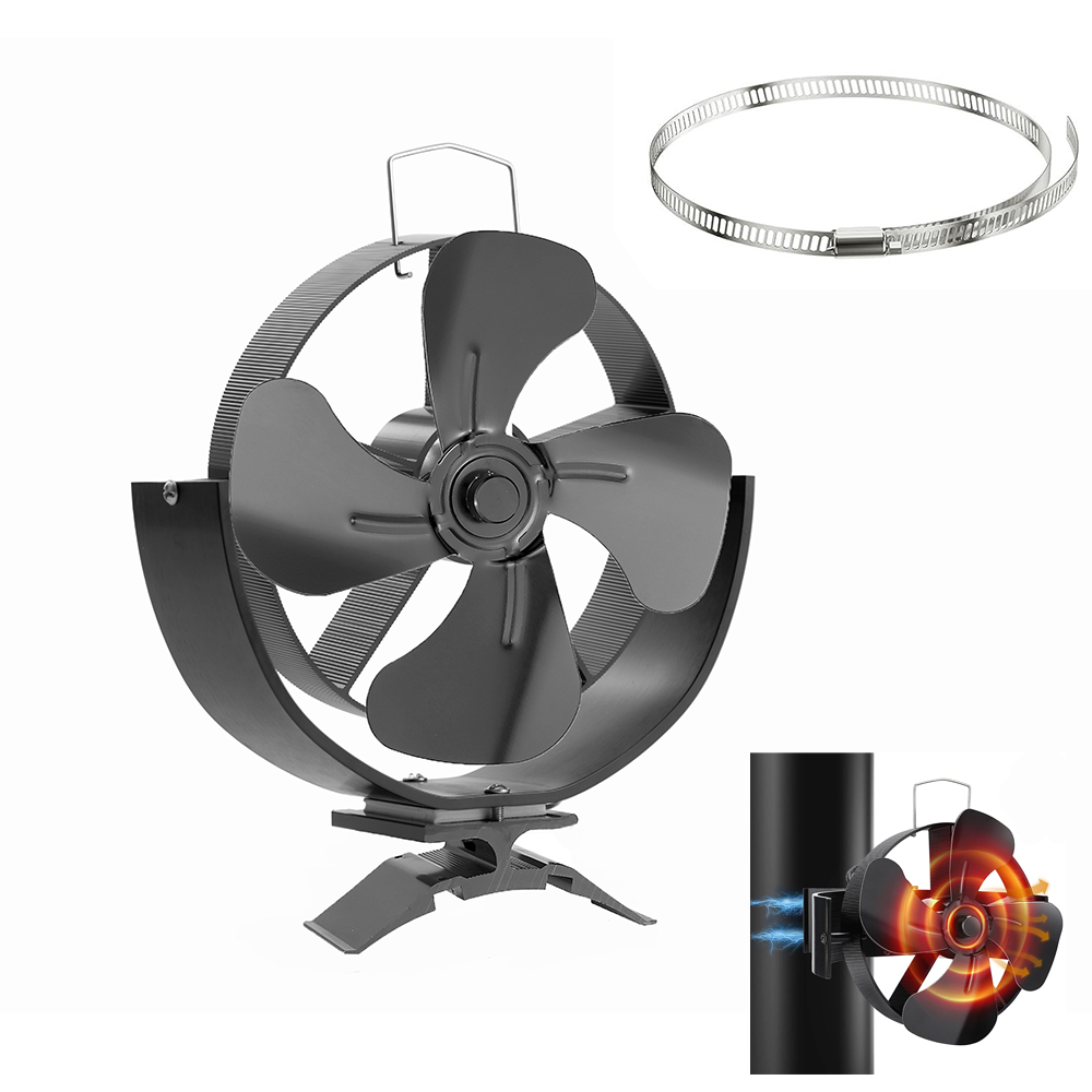 4 Blades Fireplace Fan 360 Rotating Mini Stove Fan... – Grandado