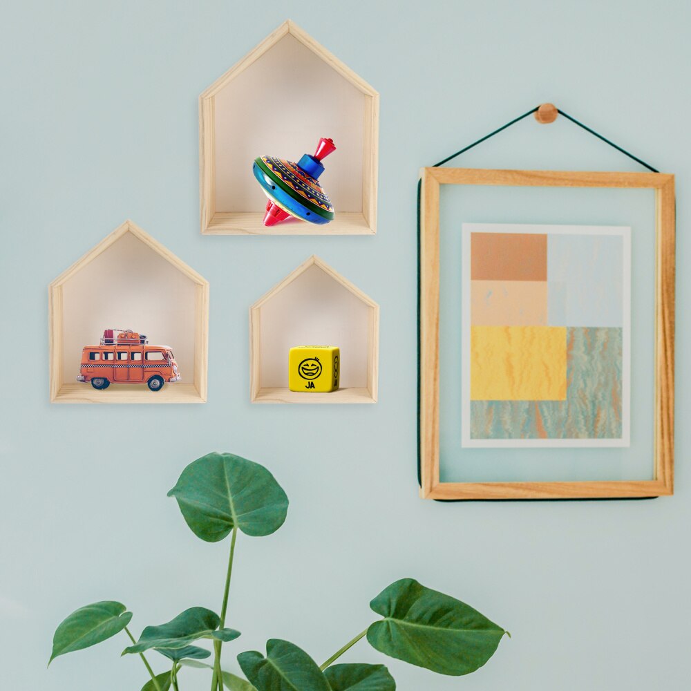 3Pcs Houten Huis Vorm Magazijnstellingen Multifunc... – Vicedeal